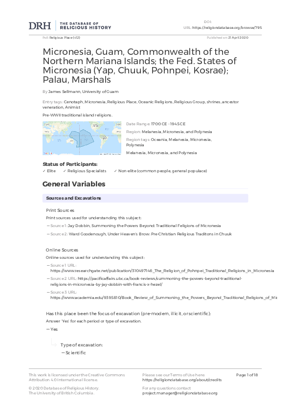 (PDF) Micronesia, Guam, Commonwealth of the Northern Mariana Islands ...