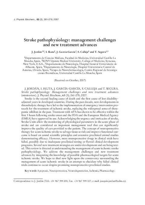 (PDF) Stroke pathophysiology: management challenges and new treatment ...