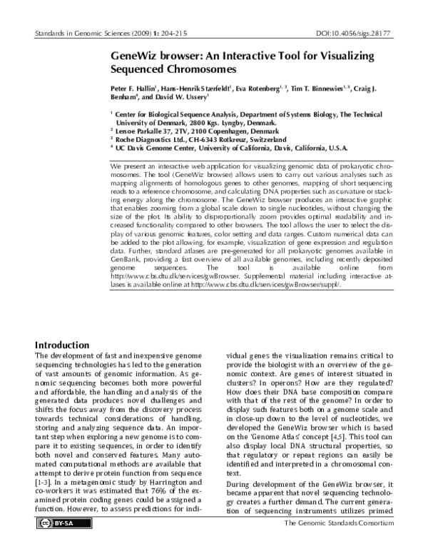 (PDF) GeneWiz browser: An Interactive Tool for Visualizing Sequenced ...