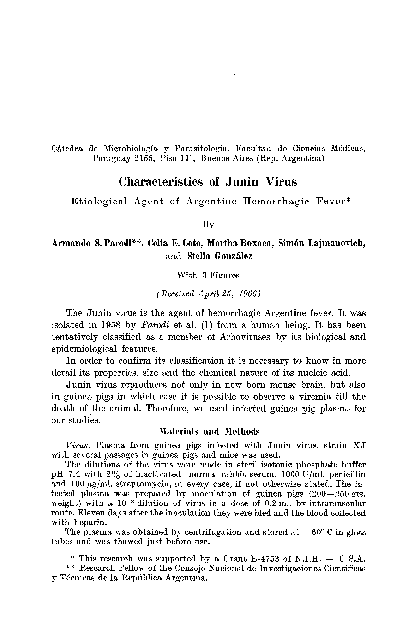 (PDF) Characteristics of Junin Virus
