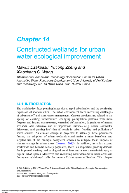 (PDF) Constructed wetlands for urban water ecological improvement