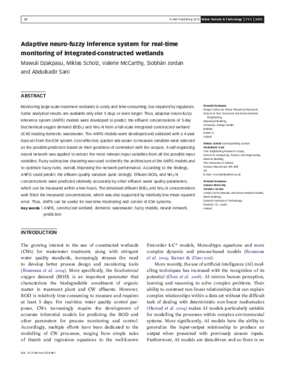 (PDF) Adaptive neuro-fuzzy inference system for real-time monitoring of ...