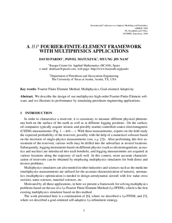 Pdf A Hp Fourier Finite Element Framework With Multiphysics
