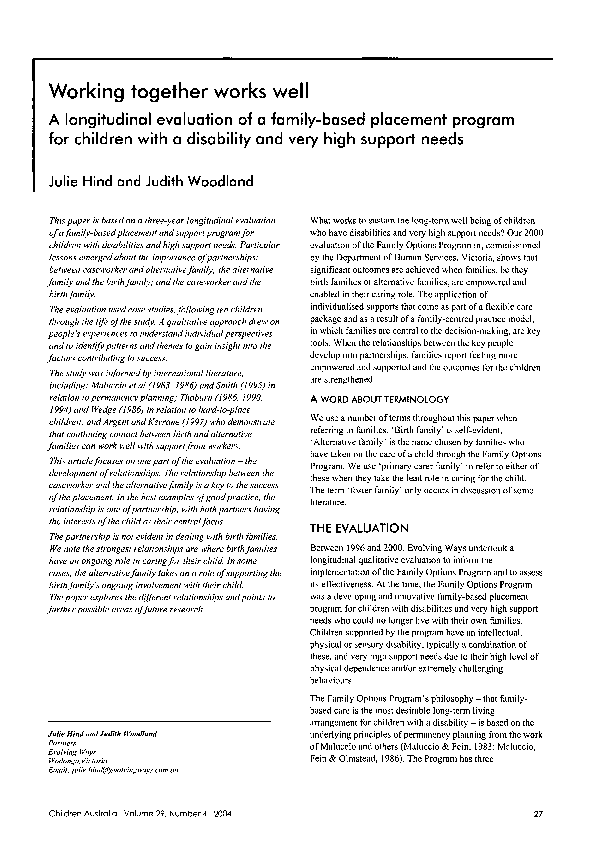 (PDF) Working together works well: A longitudinal evaluation of a ...