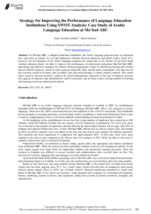 (PDF) Strategy for Improving the Performance of Language Education ...
