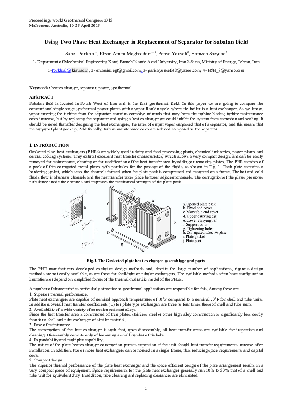 (PDF) Using Two Phase Heat Exchanger in Replacement of Separator for ...