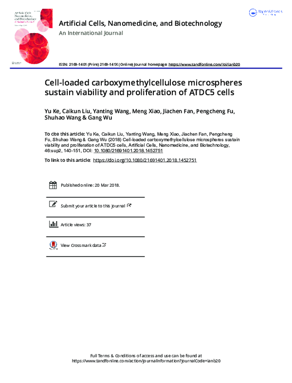 (PDF) Cell-loaded carboxymethylcellulose microspheres sustain viability ...