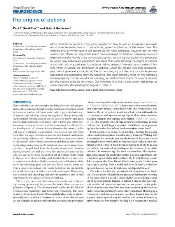 (PDF) The Origins of Options