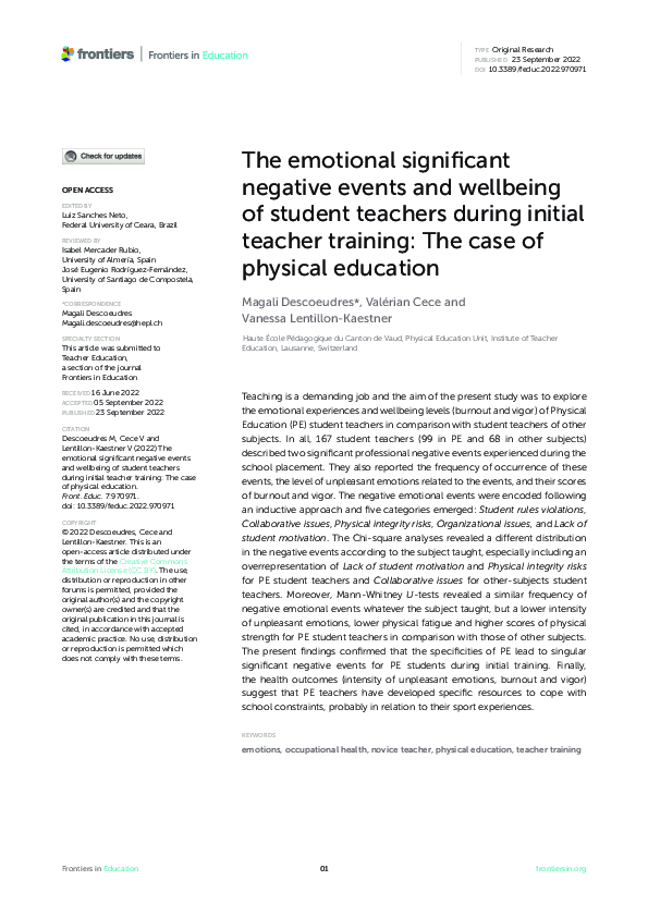 (PDF) The emotional significant negative events and wellbeing of ...
