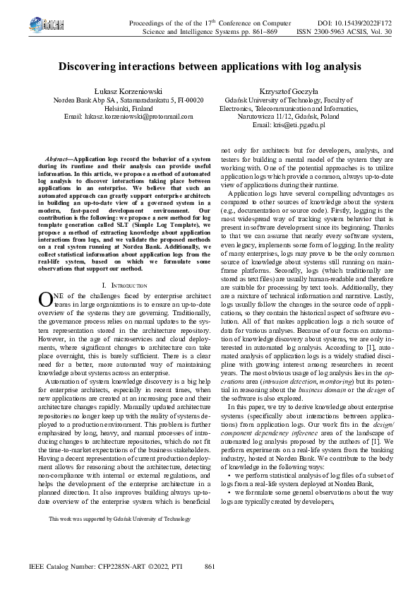 (PDF) Discovering interactions between applications with log analysis