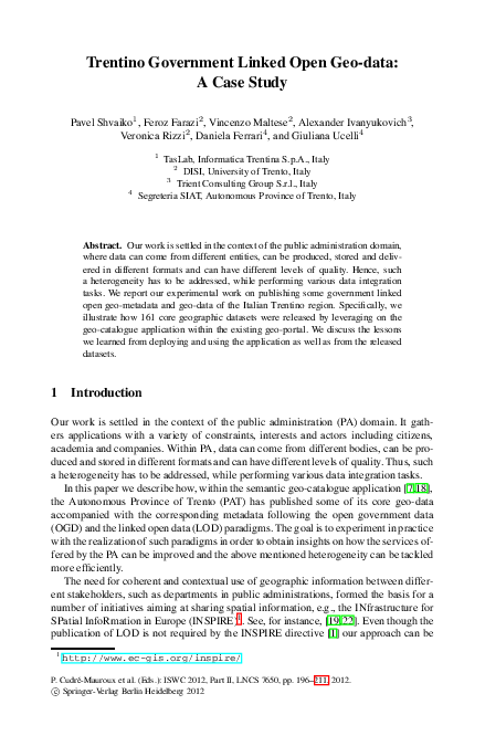 Trentino Government Linked Open Geo-data: A Case Study