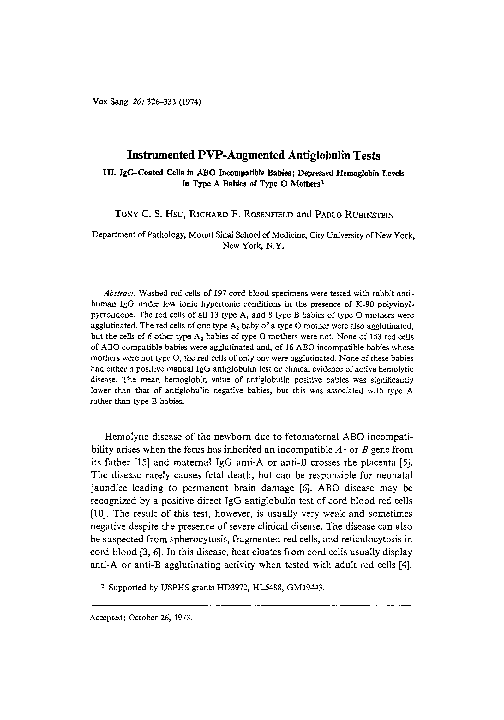 (PDF) Instrumented PVP-Augmented Antiglobulin Tests