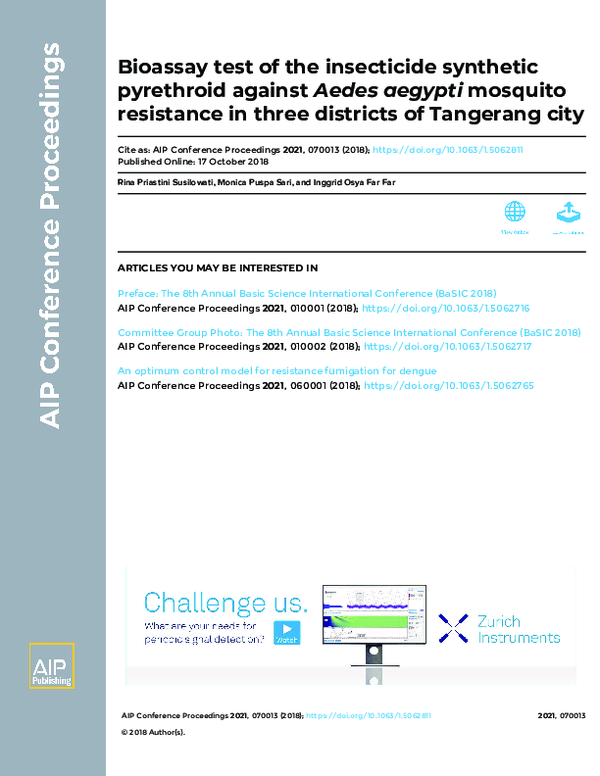 (PDF) Bioassay test of the insecticide synthetic pyrethroid against ...