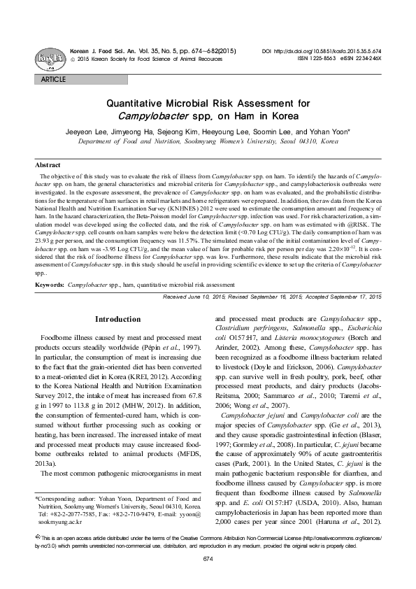 (PDF) Quantitative Microbial Risk Assessment for Campylobacter spp. on ...