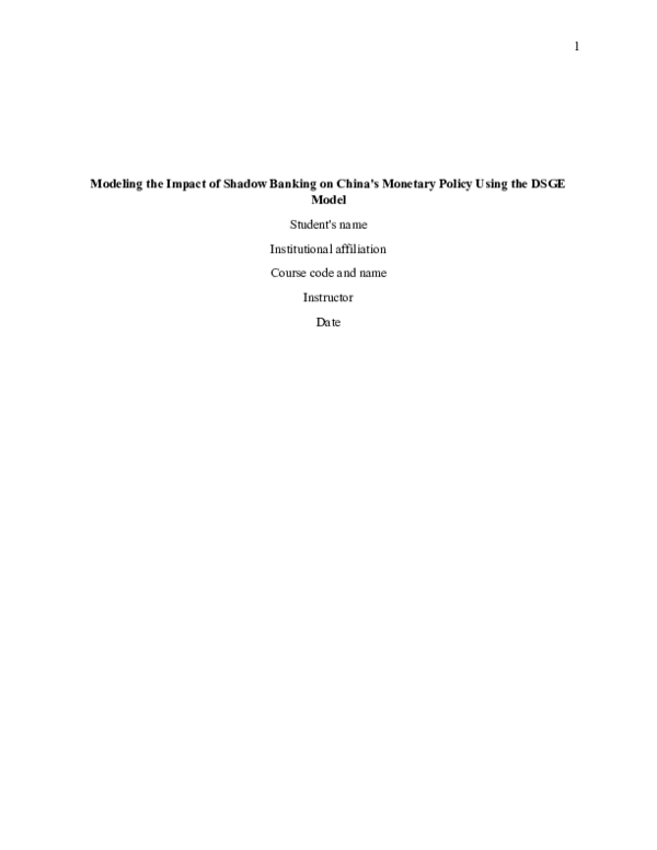 (DOC) Modeling the Impact of Shadow Banking on China