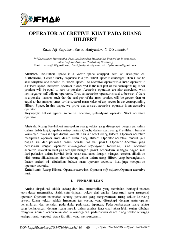 (PDF) Operator Accretive Kuat Pada Ruang Hilbert