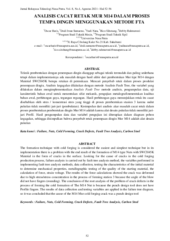 (PDF) Analisis Cacat Retak Mur M14 Dalam Proses Tempa Dingin ...