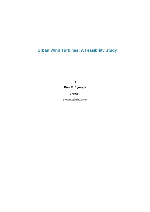 (PDF) Urban Wind Turbines: A Feasibility Study