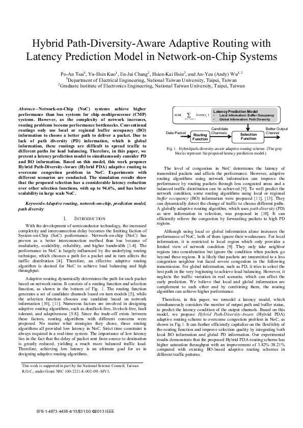 Pdf Hybrid Path Diversity Aware Adaptive Routing With Latency Prediction Model In Network On 