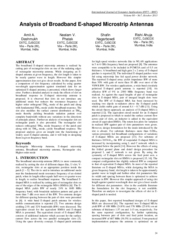 (PDF) Analysis of Broadband Psi (Ψ)-Shaped Microstrip Antennas