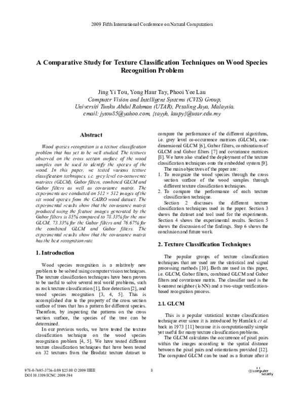 (PDF) A Comparative Study for Texture Classification Techniques on Wood ...