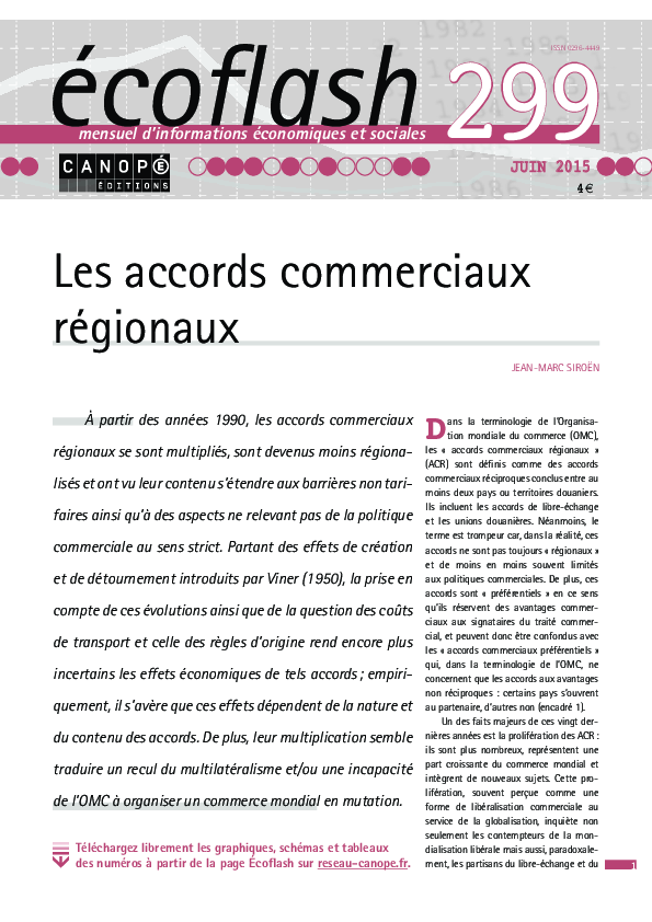 (PDF) Les accords commerciaux régionaux