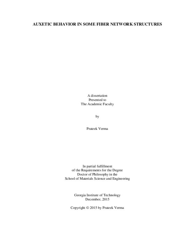 (PDF) Auxetic behavior in some fiber network structures