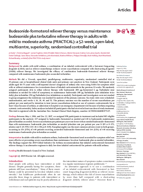 (PDF) Budesonide-formoterol reliever therapy versus maintenance ...