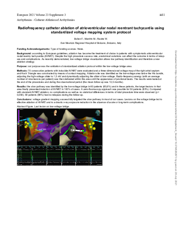 (PDF) Radiofrequency catheter ablation of atrioventricular nodal reentrant tachycardia using ...