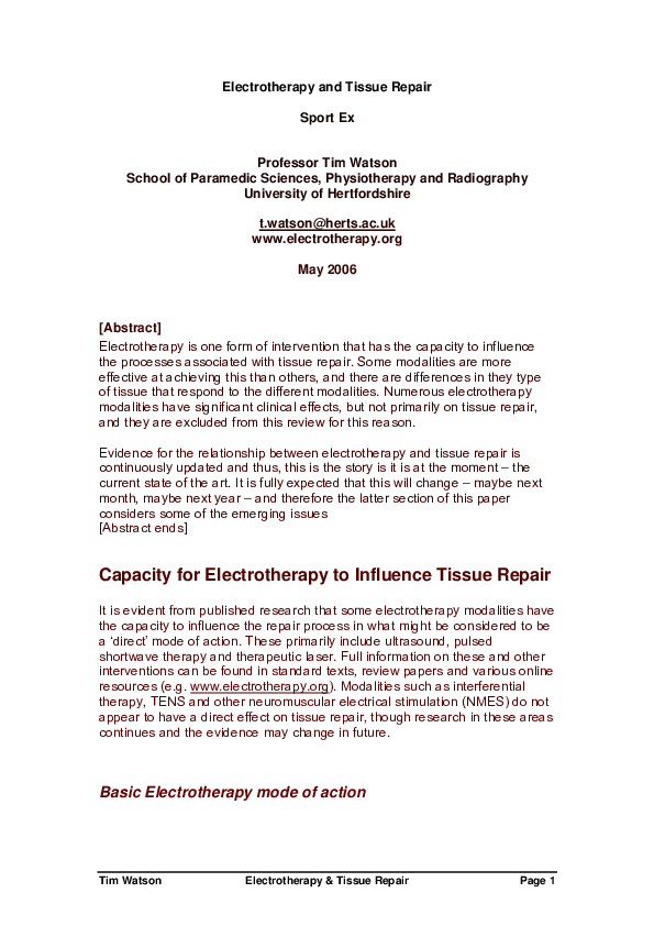 (PDF) Tissue repair: The current state of the art