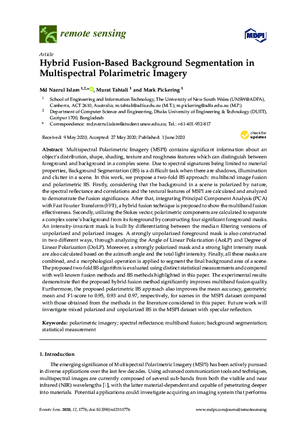 (PDF) Hybrid Fusion-Based Background Segmentation in Multispectral Polarimetric Imagery