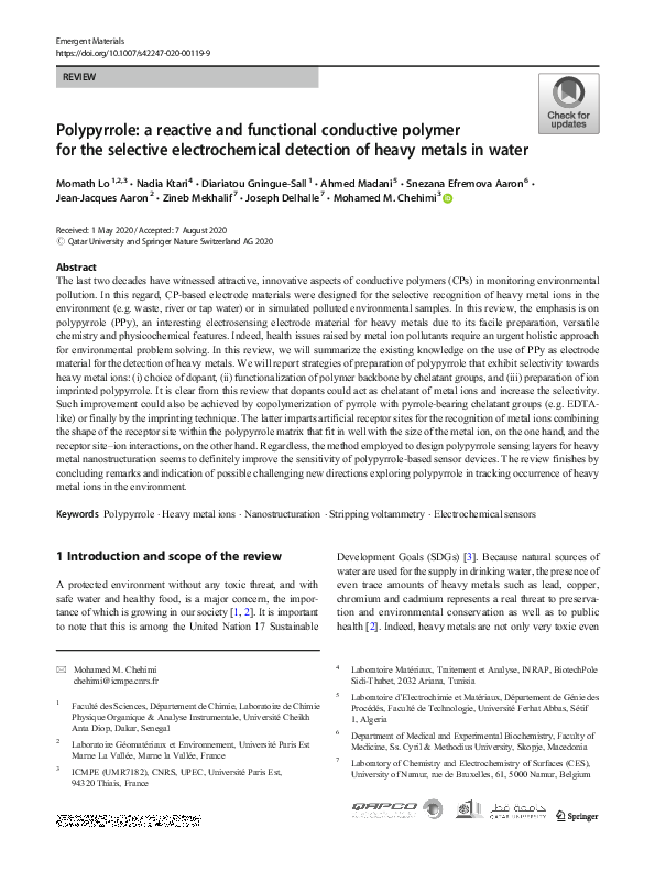 (PDF) Polypyrrole: a reactive and functional conductive polymer for the ...