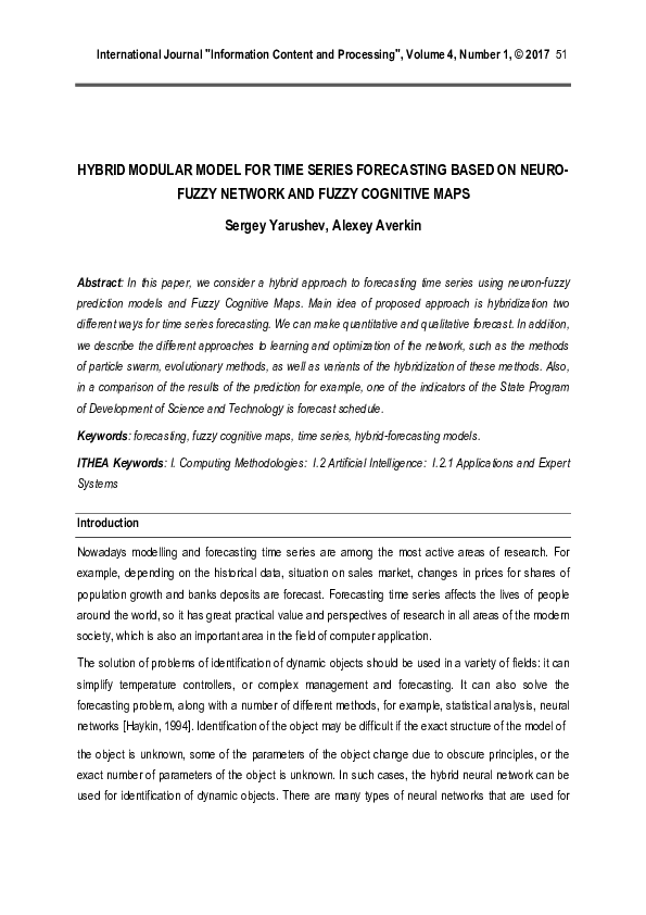 (PDF) Hybrid Modular Model for Time Series Forecasting Based on Neuro ...