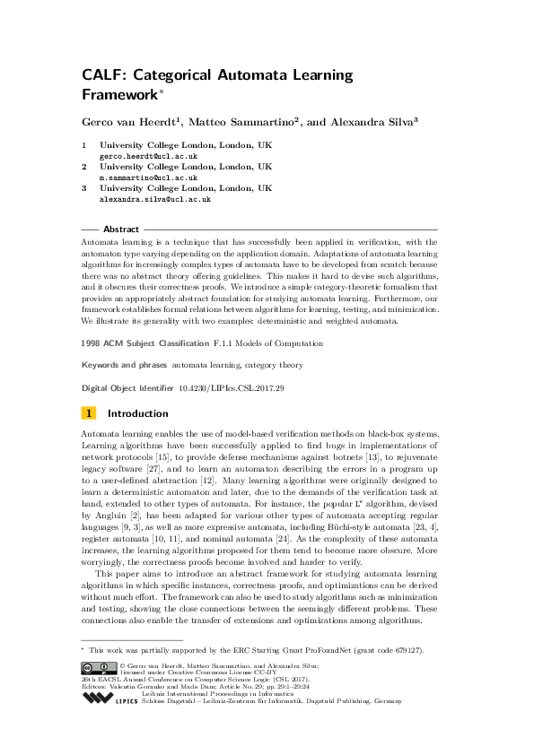 (PDF) CALF: Categorical Automata Learning Framework