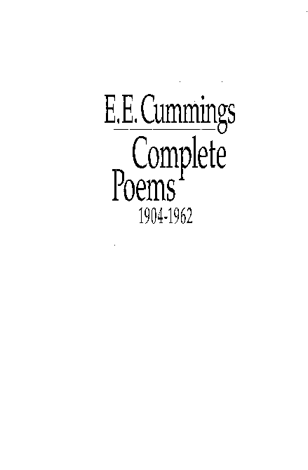 (PDF) E. E. Cummings, Complete Poems 1904-1962