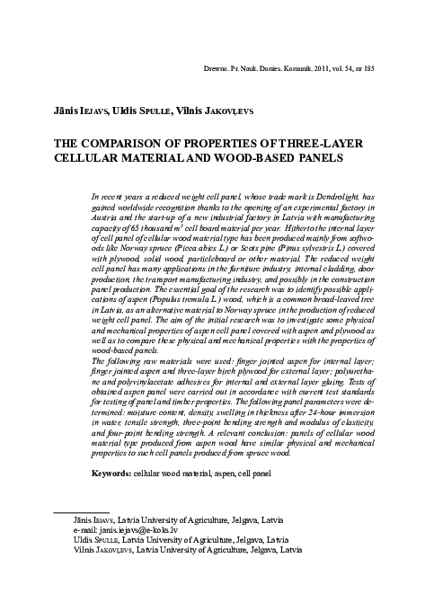 (PDF) The comparison of properties of three-layer cellular material and ...