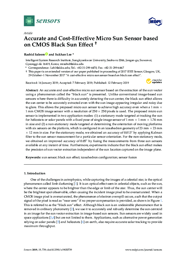 (PDF) Accurate and Cost-Effective Micro Sun Sensor based on CMOS Black ...