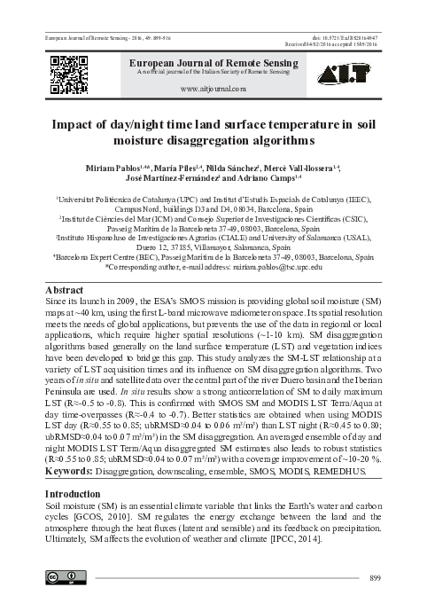 (PDF) Impact of day/night time land surface temperature in soil ...