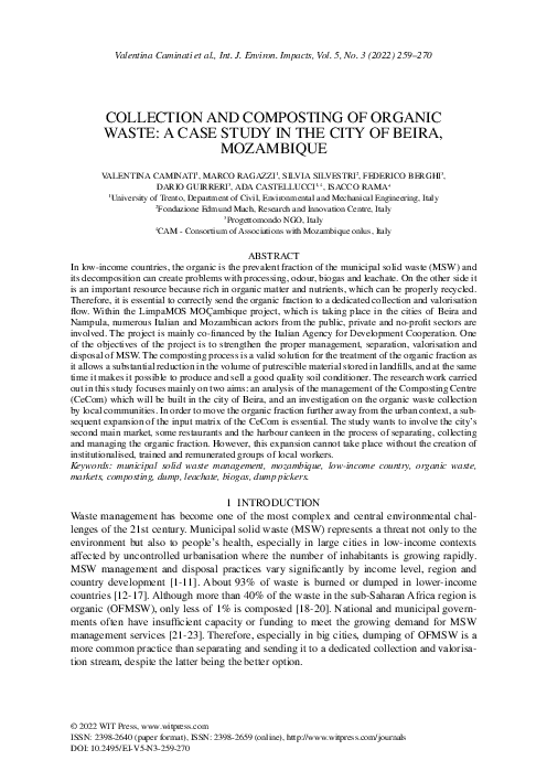 (PDF) Collection and Composting Of Organic Waste: A Case Study in the ...