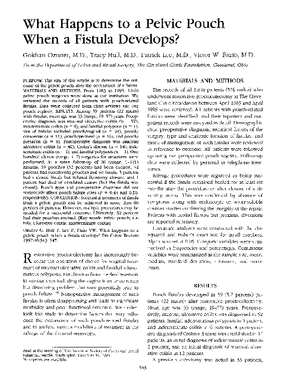 (PDF) What happens to a pelvic pouch when a fistula develops?
