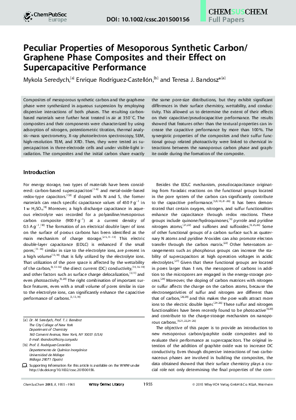 (PDF) Peculiar Properties of Mesoporous Synthetic Carbon/Graphene Phase ...