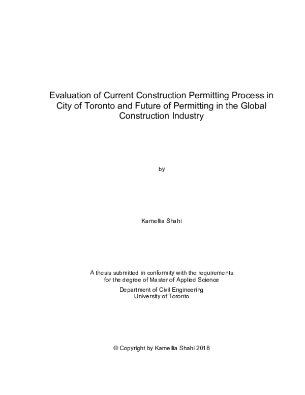 (PDF) Evaluation of Current Construction Permitting Process in City of ...