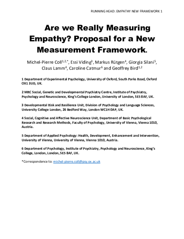 (PDF) Are we really measuring empathy? Proposal for a new measurement ...