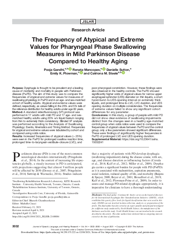 (PDF) Wet Voice as a Sign of Penetration/Aspiration in Parkinson’s ...