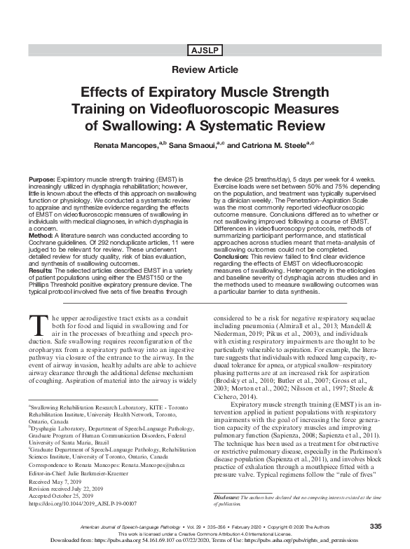 (PDF) Effects of Expiratory Muscle Strength Training on ...