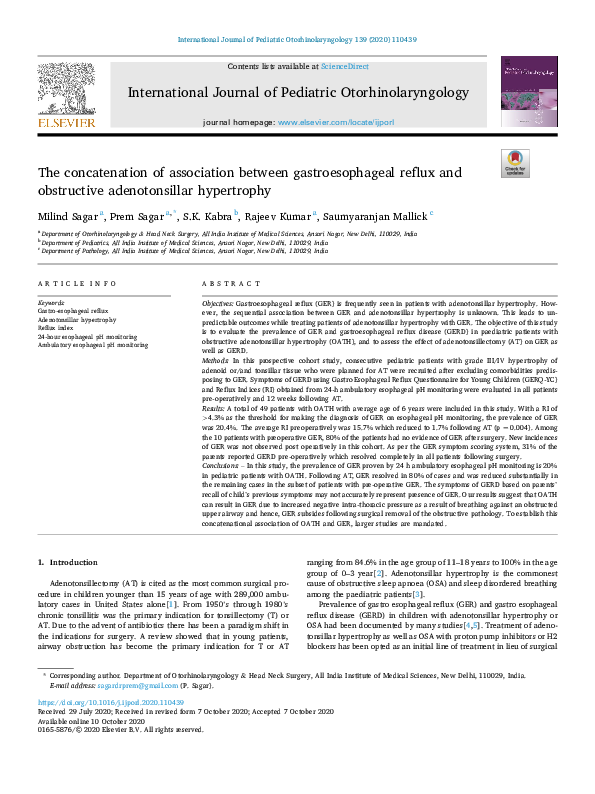 (PDF) The concatenation of association between gastroesophageal reflux ...