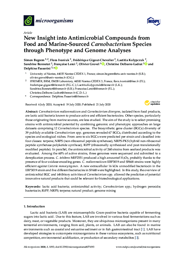 (PDF) New Insight into Antimicrobial Compounds from Food and Marine ...
