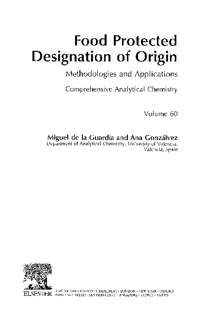 (PDF) Food protected designation of origin : methodologies and applications