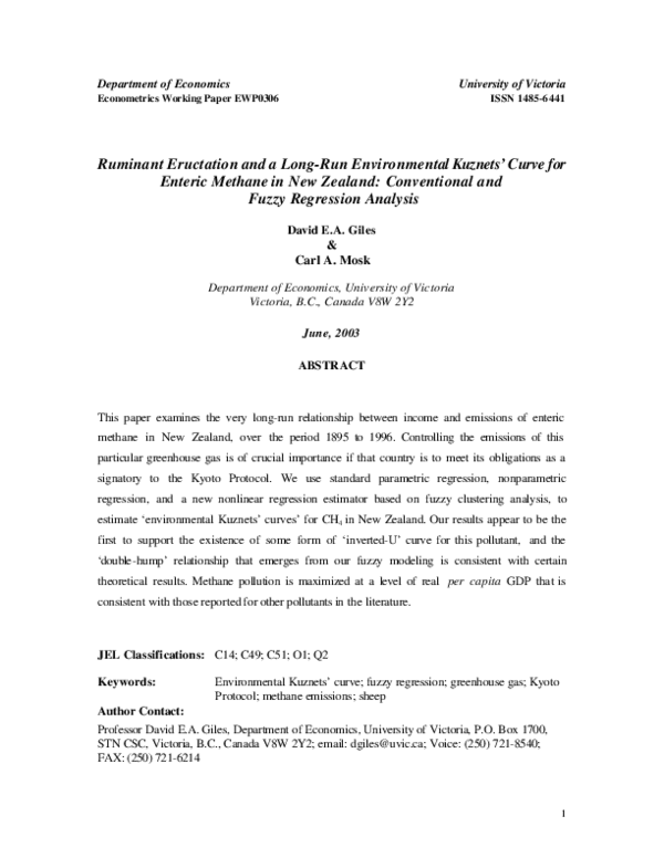 (PDF) Ruminant Eructation and a Long-Run Environmental Kuznets' Curve ...