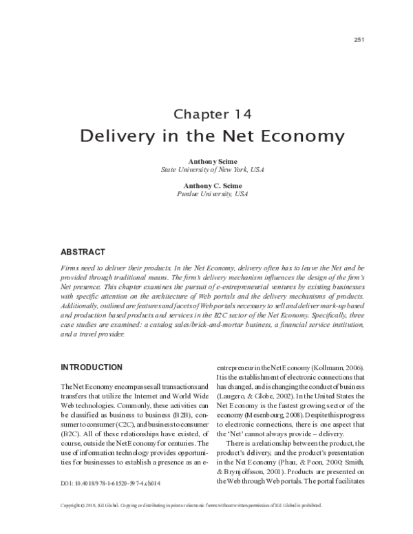 (PDF) Delivery in the Net Economy | Anthony Scime - Academia.edu
